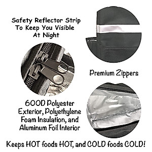 FRESHIE Insulated Food Delivery Backpack with Cup Holders / Drink Carriers Premium, For Drivers Of Door Dash, Postmates, Grub Hub, Pizza Bag, Grocery, Beverage, Commercial Quality (Backpack)