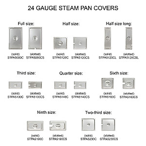 Thunder Group half size solid cover for steam pans, comes in each
