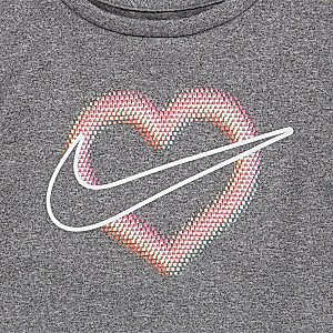 Nike Little Girls' Dri-FIT Pixel T-Shirt and Shorts 2 Piece Set (Black(26H451-023)/Pink, 24 Months)