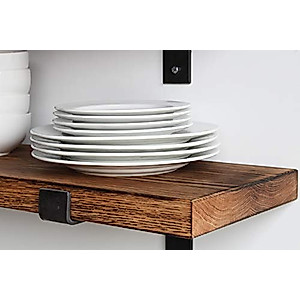 Urban Legacy Deep Shelves | Torched White Oak Hardwood with Full Brackets | High Weight Capacity