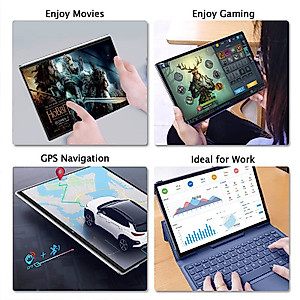 FHD Laptop Computer with Touchscreen, 2 in 1 Tablet PC 10.1 inch Android 10.0GMS, 4GB RAM, 64GB ROM Storage Tablet PC with Keyboard, Stylus,5000mAh Battery, 4G Cellular Tablet with Dual Sim Card Slot