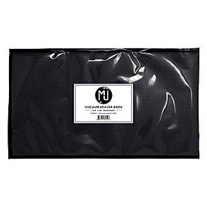 MJ Premium Vacuum Sealer Bags for Food Storage, Sous Vide | 50 Pack (11.5" x 20" 3.2 Mil, Black and Clear)