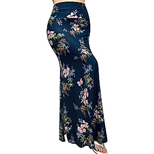 noflik Womens Maxi Skirts (Flower, S)