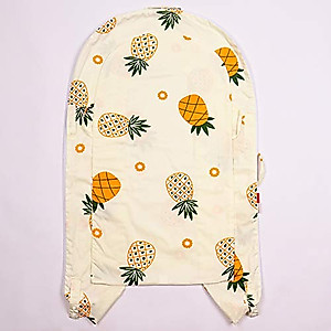 Newborn Lounger Cover for DockATot Deluxe | 100% Cotton Baby Lounger Extra Cover | Hypoallergenic Replacement Cover for DockATot Docks | (Cover only) |for DockATot Deluxe Baby Nest (Pineapples)