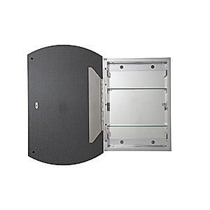 Croydex Sirena, Recessed or Surface Mount, Hang 'n' Lock Easy Installation Medicine Cabinet, 16W x 26H, Aluminum