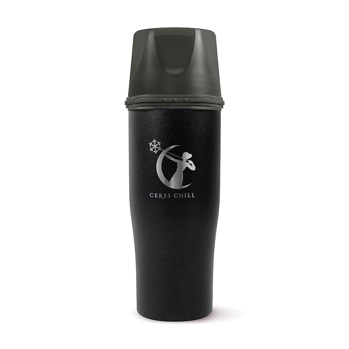CERES CHILL Mini Breastmilk Chiller Demigoddess, Reusable Breastmilk Storage Container, Keeps Milk at Safe Temperatures for Up to 16 Hours,Bottle Cooler,Connects W/Most Major Pumps (Shimmering Black)