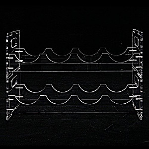 MyGift® Set of 2 Premium Clear Acrylic Stackable Wine Racks with Cutout Handles - Holds 8 Bottles