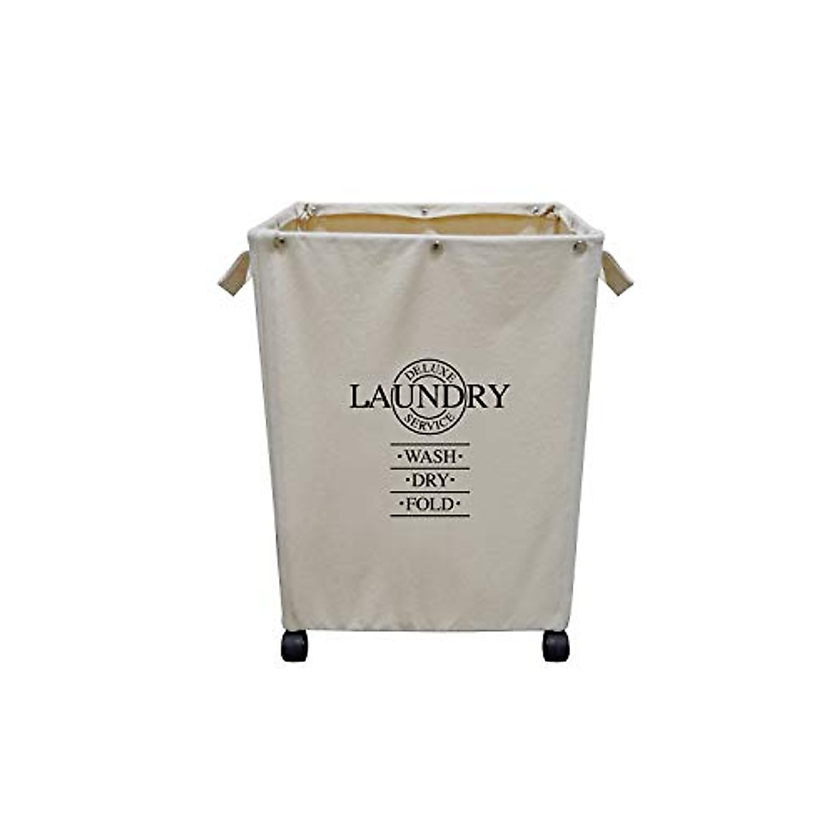 Heavy Duty Set of 2 Laundry Hampers on Wheels - for Bedroom, Bathroom, Nursery, Dorm - Fabric Home Décor - By Designstyles