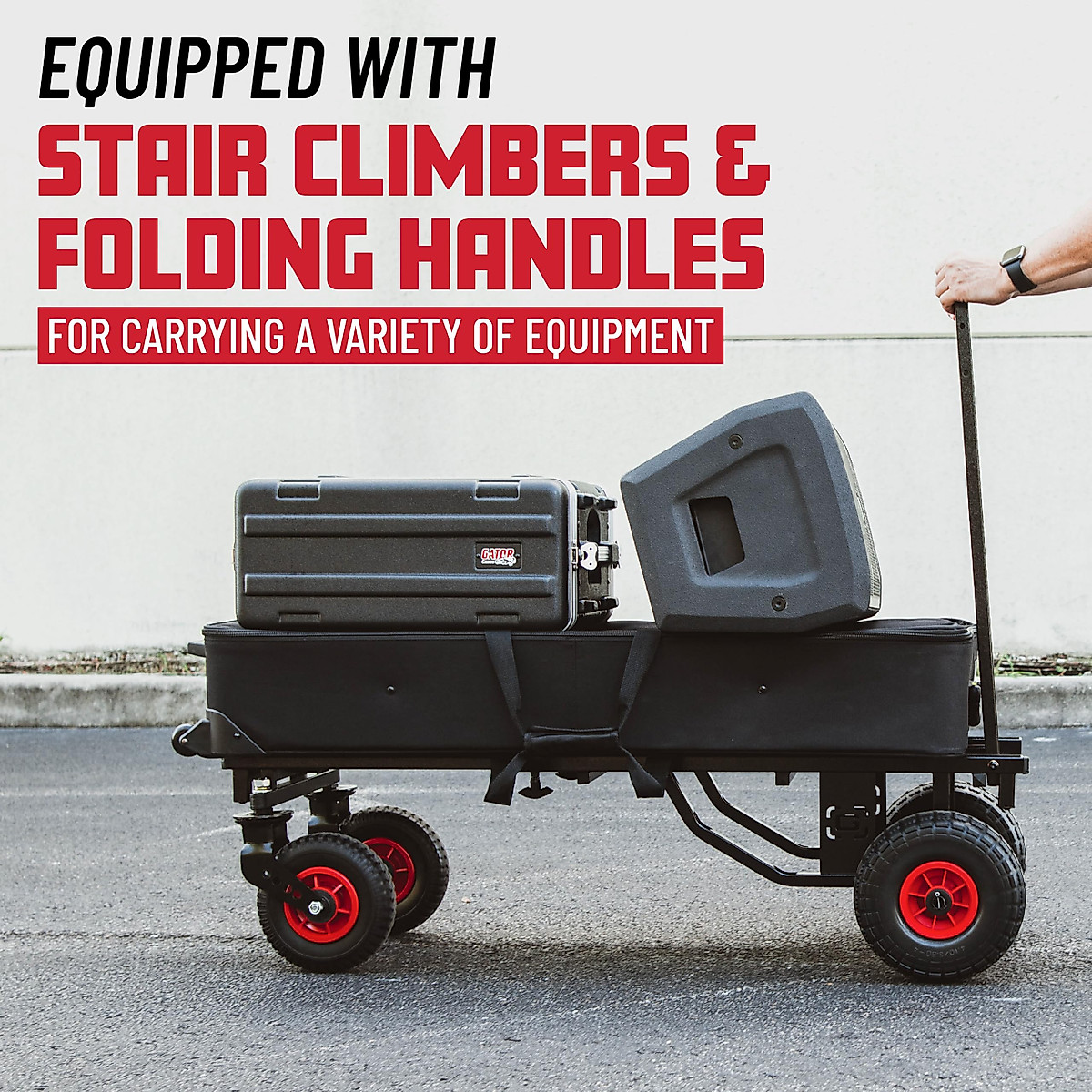 Gator Frameworks All-Terrain Folding Multi-Utility Cart with 30-52” Extension & 500 lbs. Load Capacity (GFW-UTL-CART52AT)