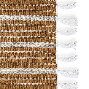 Two's Company Au Natural Set of 4 Woven Placemats w/Tassel Fringe - Jute/Cotton