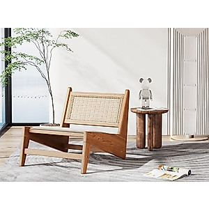 HAOBO Home Rattan Chair Mid Century Modern Accent Chair for Reading Living Room Home Bedroom