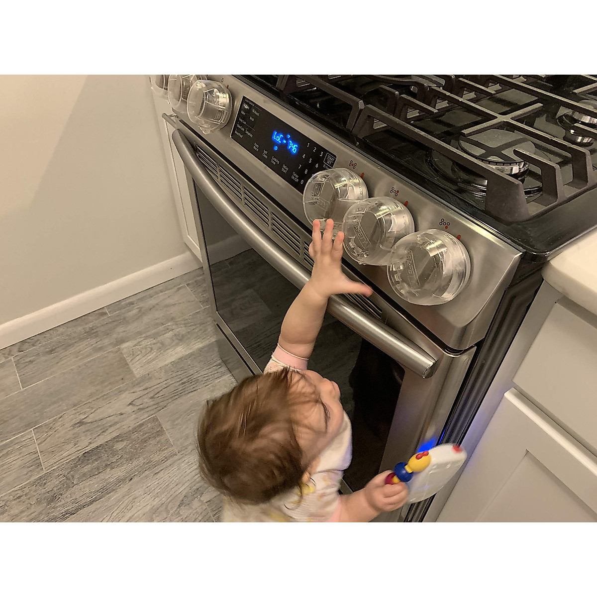 Old Large Child Safety Stove Knob Covers (Set of 6)