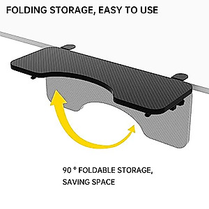Circular Arc Desk Extender Tray, Ergonomics Computer Elbow Arm Support,Foldable Keyboard Drawer Tray, Table Mount Arm Wrist Rest Shelf (25.2“×9.4”×3.5“)