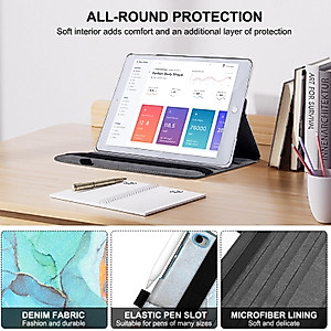 Rouceyxin New iPad 9.7 2018 2017 / iPad Air 2 Case - 360 Degree Rotating Stand Protective Cover with Auto Sleep Wake for iPad 9.7 inch (6th Gen, 5th Gen) / iPad Air 2/ iPad Air (Green Marble)