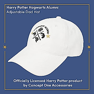 Harry Potter Hogwarts Alumni Adjustable Dad Hat, White, One Size