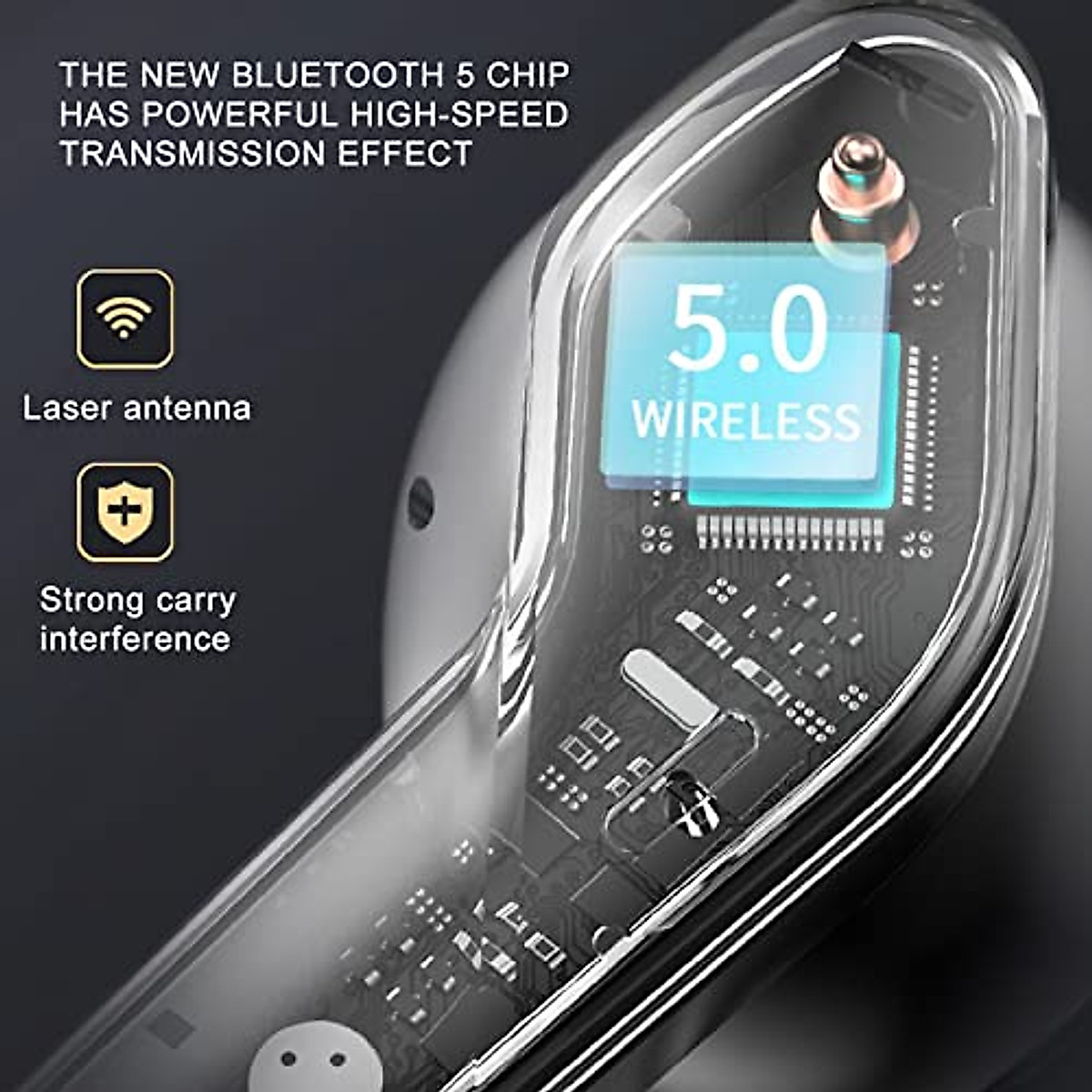 #2X652J St528 Bluetooth Earphones 400Mah Charging Box Wireless Headphone 3D Stereo Sports Earbuds Headsets with Microphone