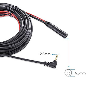 Dash Cam Rear Camera Cable,23 Ft 4 Pin to 2.5mm Male Plug Wire for Mirror Camera Rear View Camera,Car Recorder Reverse Camera Backup Camera Long Replacement Cable Cord Fit Pick-up,Trucks,RV,SUV,Bus