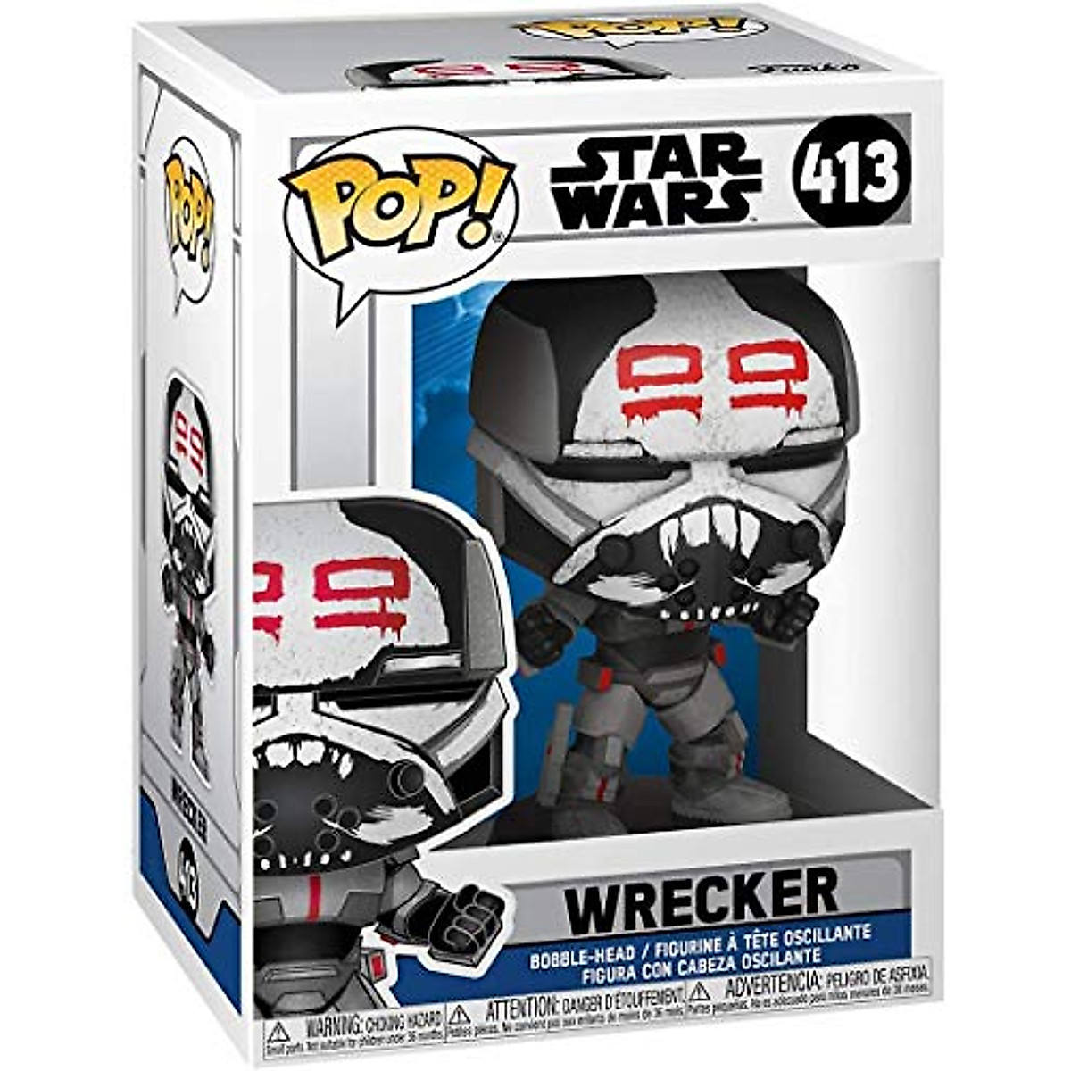 POP Star Wars: Clone Wars - Wrecker Funko Vinyl Figure (Bundled with Compatible Box Protector Case), Multicolor, 3.75 inches