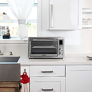 COSORI Air Fryer Toaster Oven, 12-in-1 Convection Oven Countertop with Rotisserie, Stainless Steel 32QT/32L, 6-Slice Toast, 13-inch Pizza,100 Recipes, Basket, Tray(6 Accessories)Included, CO130-AO
