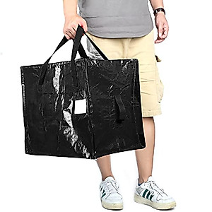 6 Packs Heavy Duty Extra Large Organizer Storage Bag Moving Bag with Strong Handles and Zippers for Moving, Travelling, Christmas Decoration Storage (Black,65 x 30 Inch, 24 x 16 Inch, 12 x 12 Inch)