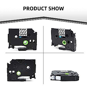Tz Tape 12mm 0.47 Laminated Clear TZe-131 Compatible Brother P Touch Label Tape Clear TZ131 for Brother P-Touch Label Maker PT-D210 H110 D220 D410, Black on Clear 1/2 inch 26.2 Ft, 3Pack