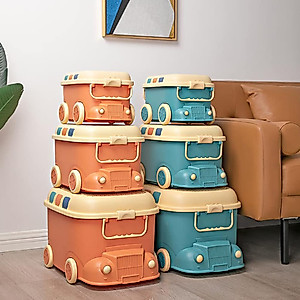 Garneck Plastic Storage Bins Kids Snack Container Toy Box Train Shaped Toy Storage Bin Toy Chest Kids Storage Organizer for Organizing Toys Blankets Books Games Toddler Snack Containers Toddler Toys