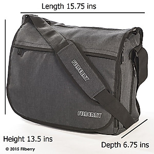 Filberry Messenger DIAPER BAG for DADS & MOMS to share baby care! - Top zipper for easy access - Large - Grey/Black – MEN love it!