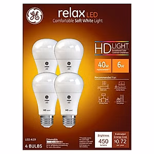 GE 4PK 6W SW A19 Bulb