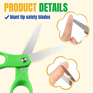 12 Packs Kids Scissors, Scissors for School, Safety Scissors, Blunt Tip Scissors, 5 Inch School Student Blunt Tip Kids Craft Scissors, Safety Comfort Grip for Children Cutting Paper