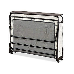 Jay-Be Visitor Folding Guest Bed with Micro e-Pocket Spring Mattress, Oversize, Black/White