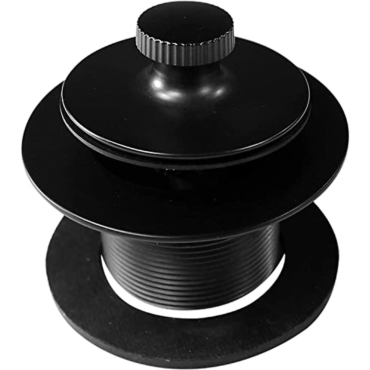 Westbrass D941K-62 1-3/8" Fine Thread Twist & Close Bathtub Drain Trim with One-Hole Overflow Faceplate, 1 Pack, Matte Black