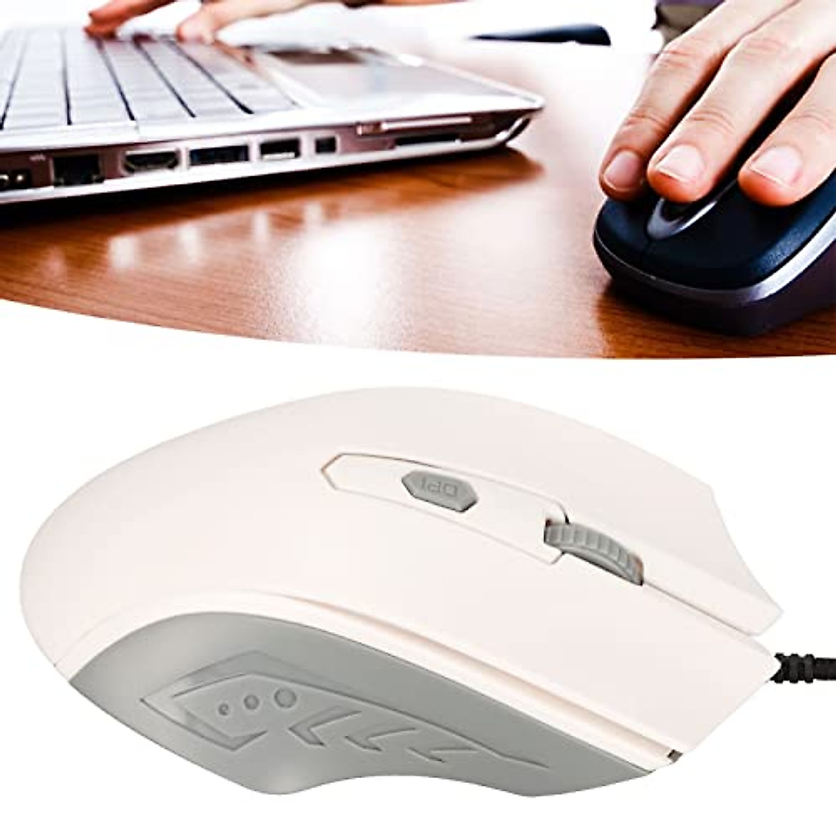 AI Voice Input Mouse, DPI RGB Backlit Ergonomic Design Widely Compatible Wired Mouse AI Voice Input for Game (Voiced Key)