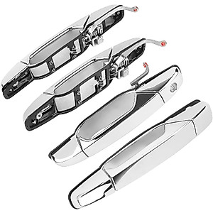 Exterior Door Handle (Upgraded) 4 PCS Front Rear Driver & Passenger for 2007-2013 Chevy Silverado Suburban Tahoe Avalanche, GMC Sierra Yukon, Cadillac Escalade Replaces 22738721 22738722 22738725