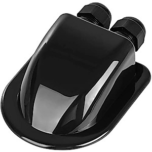 LGOUW Solar Double Cable Entry Gland Box, RV roof Waterproof ABS Solar Entry housing for RVs, Boats, Yacht, Roofs - Black