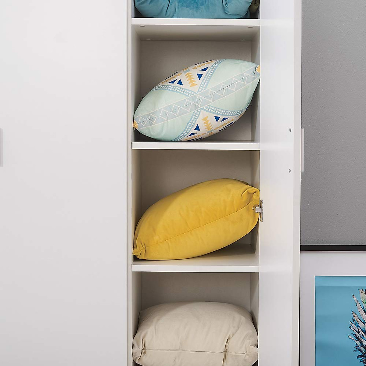 Panana 3 Door Wardrobe, Armoires with Storage Shelves and Hanging Rail Clothes Storage Cabinet for Bedroom