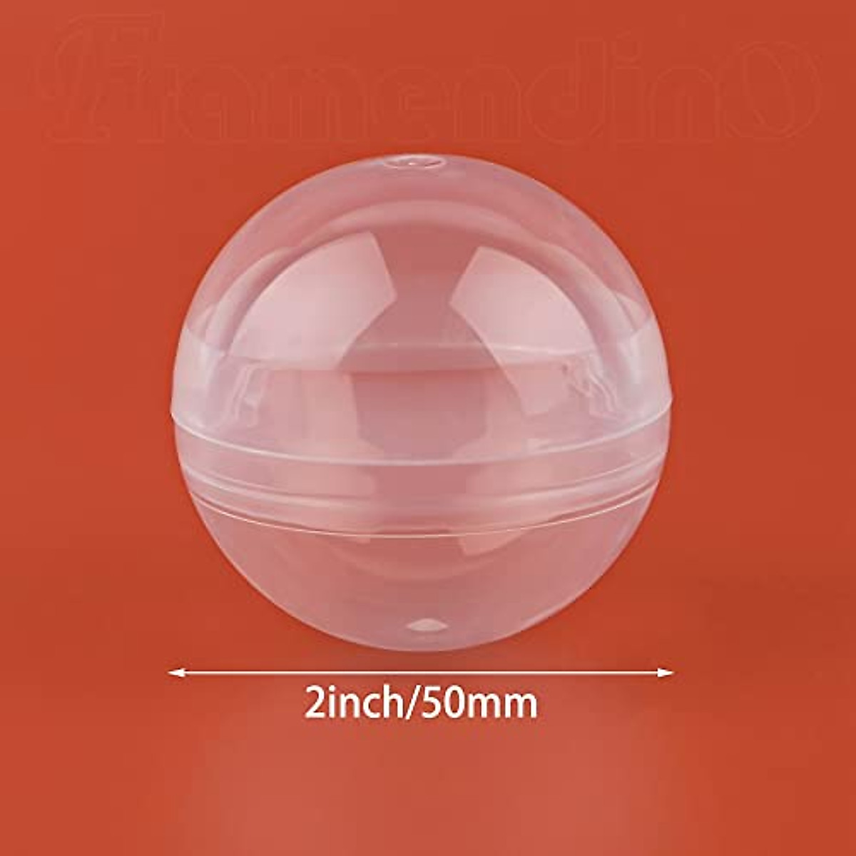 Framendino, 50 Pack 2 Inch Empty Round Clear Capsules Vending Machine Capsules for Gumball Machine