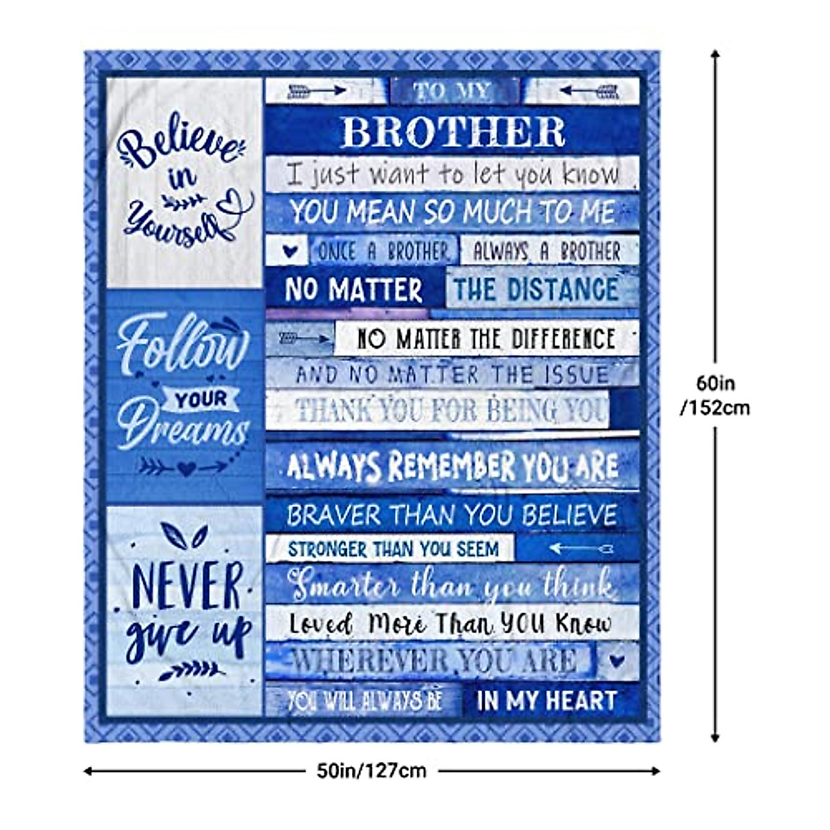 ZWERIVP Fathers Day Brother Gifts - Gifts for Brother from Sister or Brother - Brother Birthday Gift - Best Gifts for Brother Adult - to My Brother Throw Blanket 60x50 inch