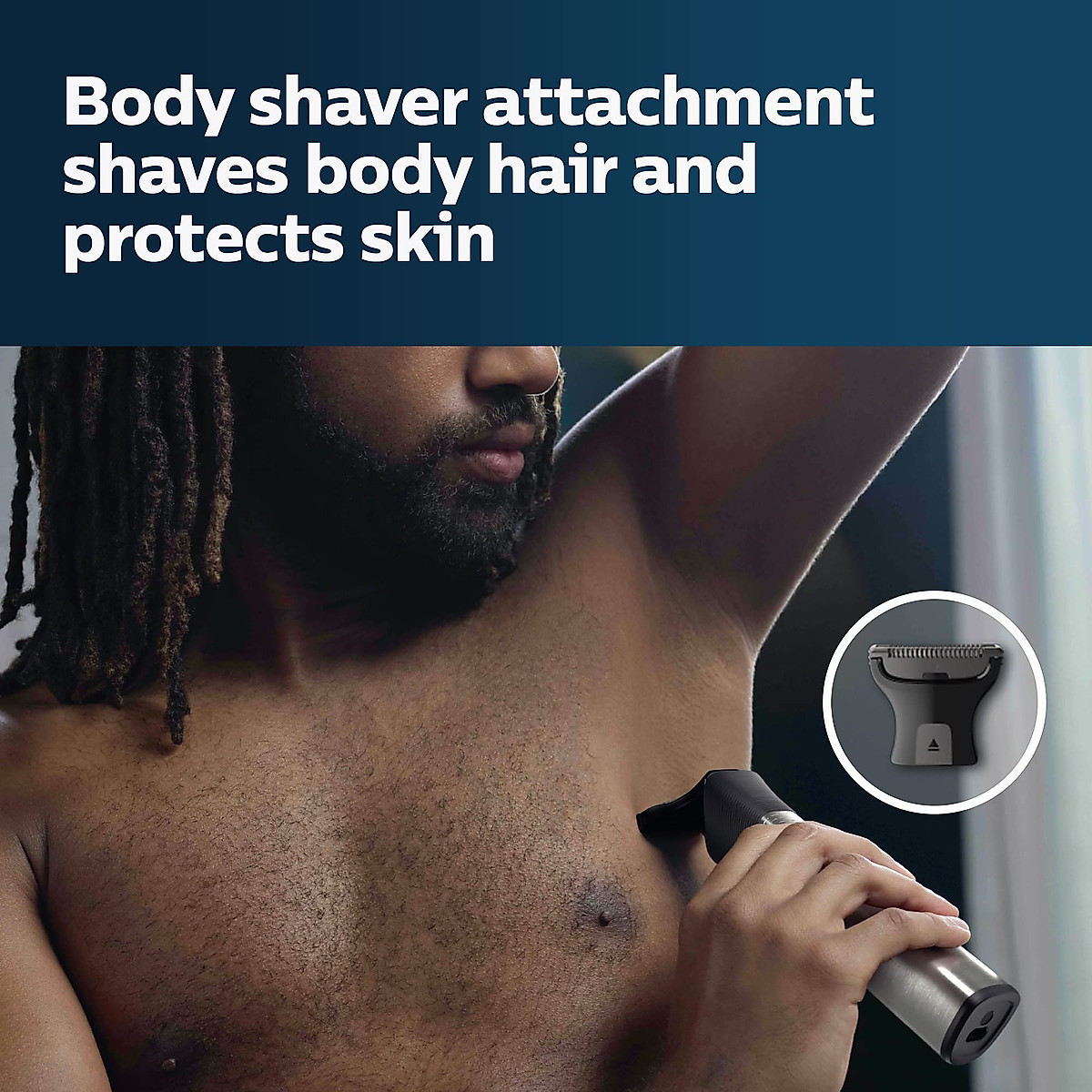 Philips Norelco Multigroom Series 9000 - 21 piece Men's Grooming Kit for beard, body, face, nose, ear hair trimmer w/ premium storage case, MG9510/60