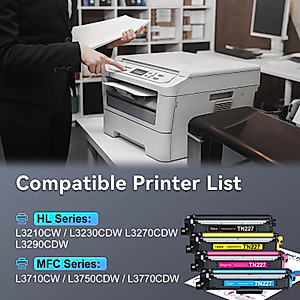 MYTONER TN-227BK/C/M/Y Compatible Toner Cartridge Replacement for Brother TN227 TN-227 TN223 TN-223BK/C/M/Y Toner for HL-L3230CDW L3290CDW L3210CW MFC-L3770CDW L3750CDW L3710CW Printer(4 Pack)