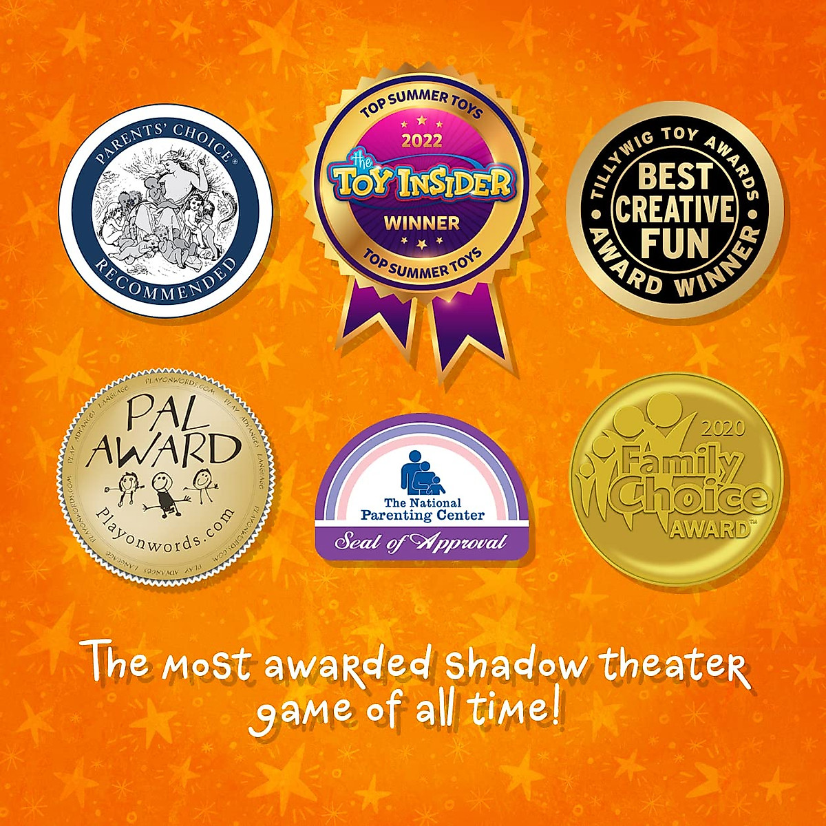 PAPATON Shadow Puppet Theater - 32 Shadow Puppets - Award Winning Toy, Family Storytelling Board Game, Downloadable App, Birthday Gift for 3 4 5 6 7 8 Years Kids