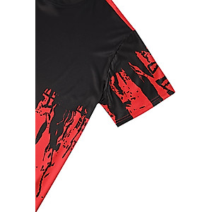 Ampeo Men's T-Shirt Graphic Short-Sleeve Athletic Running Gym Workout Casual Tee Shirts,Red,M