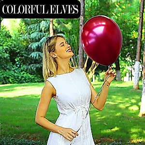 AULE Burgundy Chrome Metallic Latex Balloons 12 Inch 100 Pcs Maroon Balloon for Birthday Party Decorations