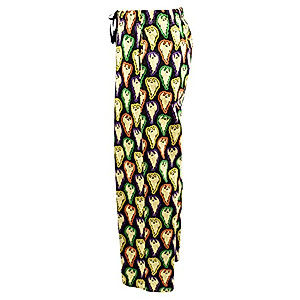 Unique Baby Adult Halloween Colored Ghosts Pajama Pants (3X-, Black)