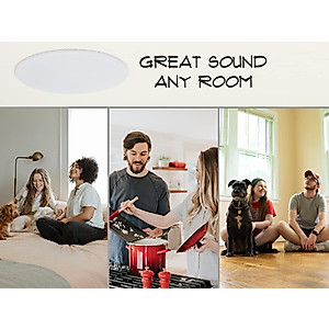 Micca Reference Series R-8C 2-Way in Ceiling in Wall Speaker, 8 Inch Woofer, 1-Inch Pivoting Aluminum Dome Tweeter, Tone Controls, 9.5-Inch Cutout Diameter, Each, White