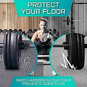 Yes4All Interlocking Exercise Foam Mats with Border – Interlocking Floor Mats for Gym Equipment – Eva Interlocking Floor Tiles (Gray)