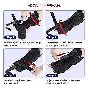 Alomejor Foot Brace, Adjustable Drop Foot Brace Foot Up Orthotic Brace Night Splints (Orange)