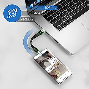 Rixmie Short USB C Cable [5.5 inch], USB A to USB C Short Cable, 10Gbps Data Transfer, 3.0 QC Fast Charging, Support Android Auto