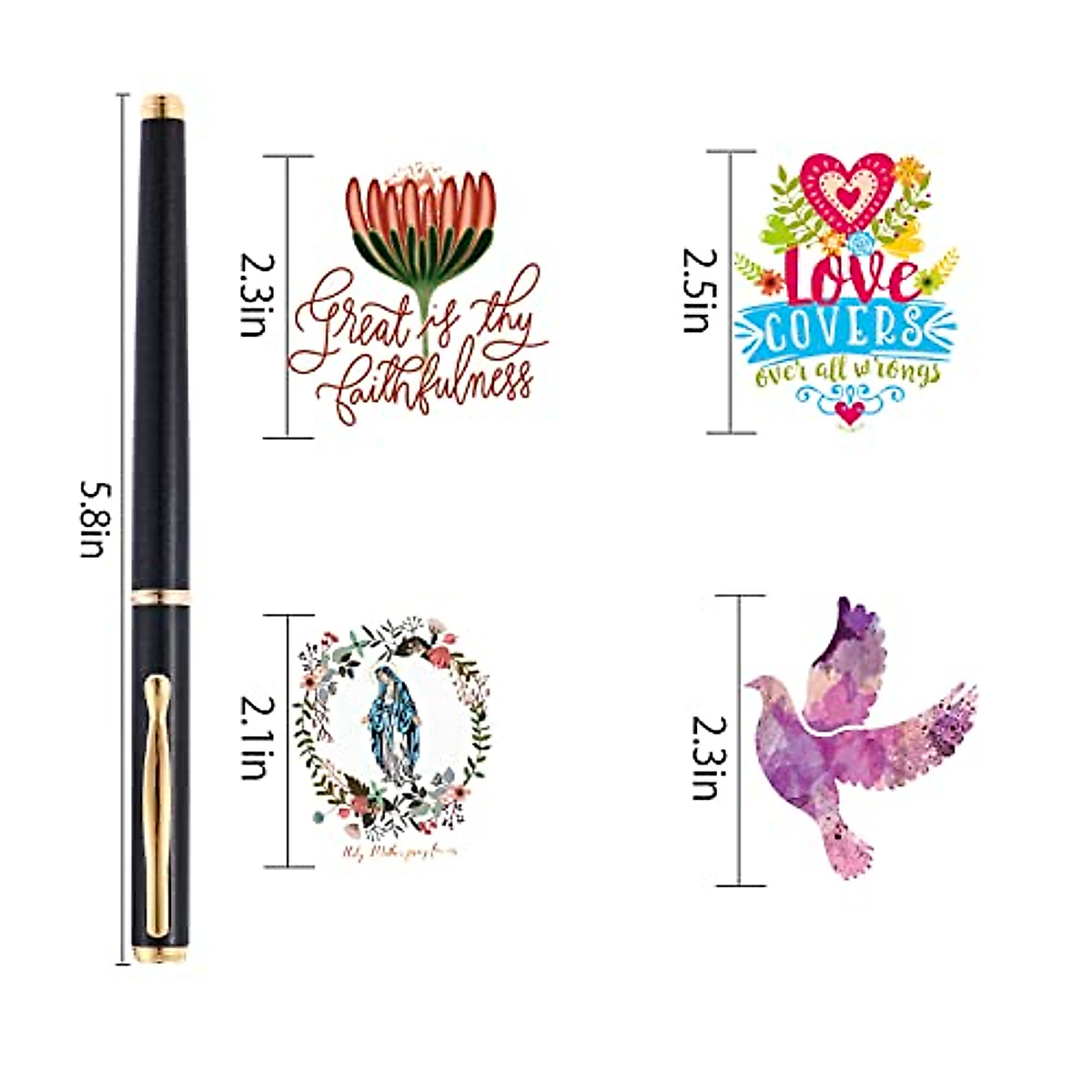 50 PCS Christian Rub on Transfers Stickers,Religious Faith Stickers,Jesus Transfer Stickers for Crafts,Furnitures,Water Bottle,Helmet,Party Decorations,Gifts for Kids,Teens,Adults