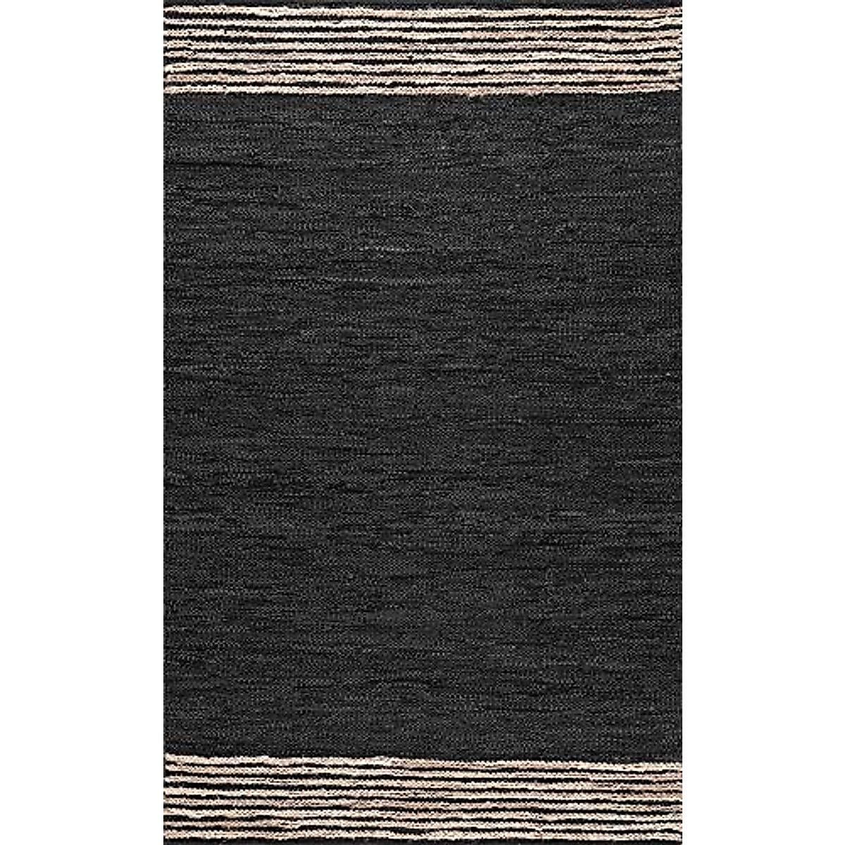nuLOOM Hand Braided Jute Leather Kelli Area Rug, 8x10, Grey