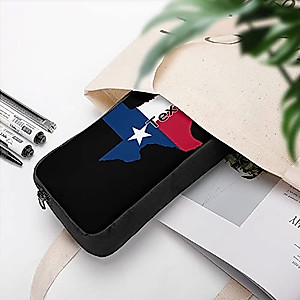 Texas Flag Pencil Case Stationery Pen Pouch Portable Makeup Storage Bag Organizer Gift